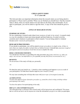 Sample Assent Form