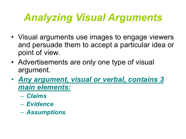Analyzing Visual Arguments Analyzing Visual Arguments