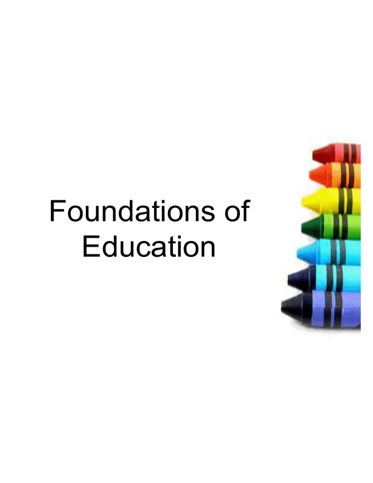 Foundations Of Education Foundations Of Education