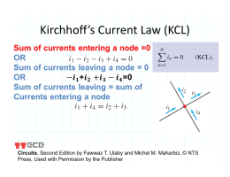 Experiment No: 01 Verification of Kirchhoff`s Voltage Law (KVL) and