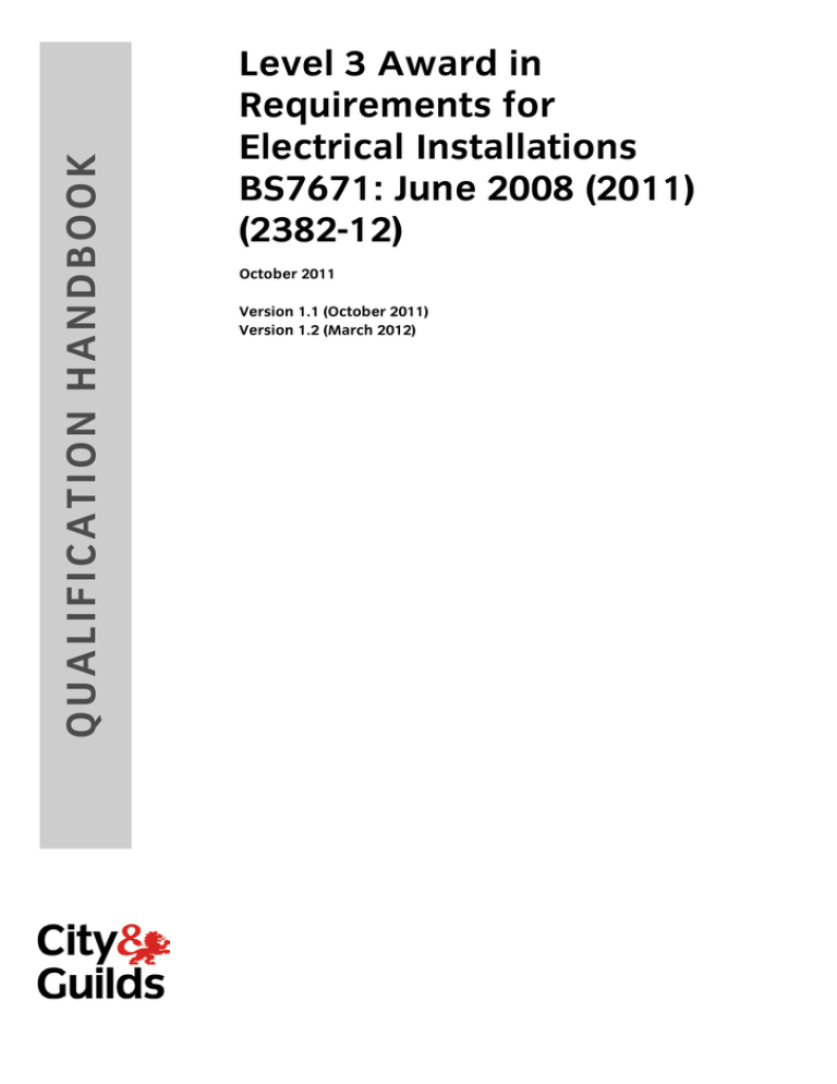 Level 3 Award In Requirements For Electrical Installations BS7671
