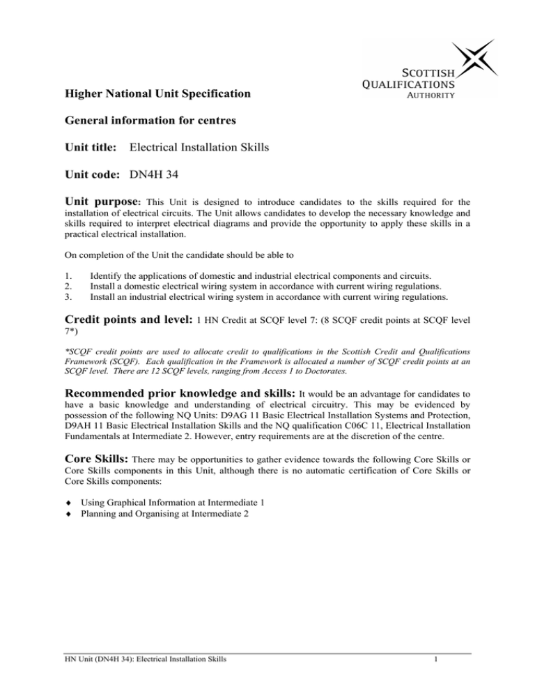 National Unit Specification General Information