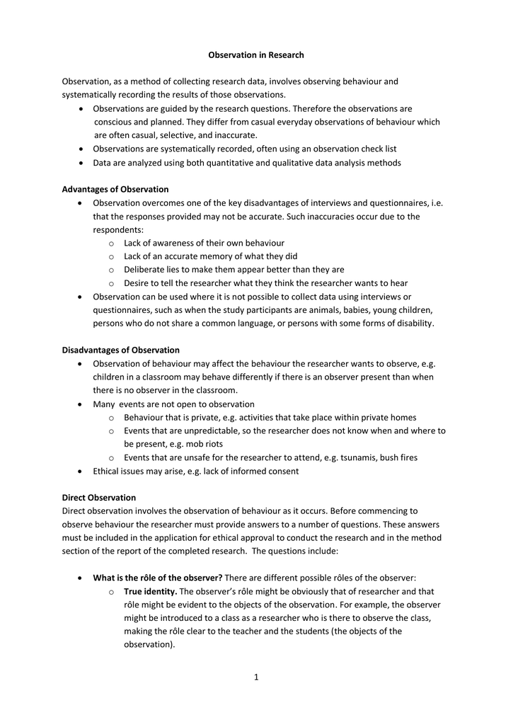  What Is An Example Of Observation Observation Methods 2022 10 17