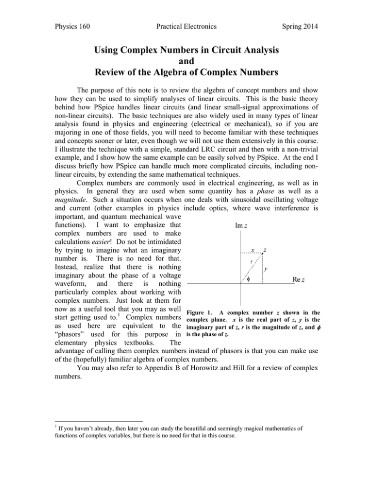 Using Complex Numbers In Circuit Analysis And Review Using Complex Numbers In Circuit Analysis And Review