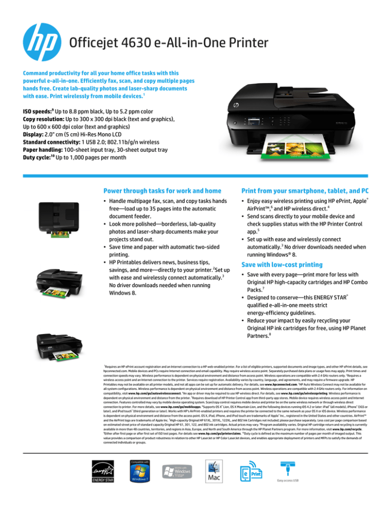 Officejet 4630 E All in One Printer