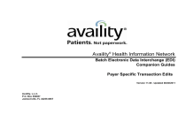 Availity EDI Payer Specific Transaction Edits Guide