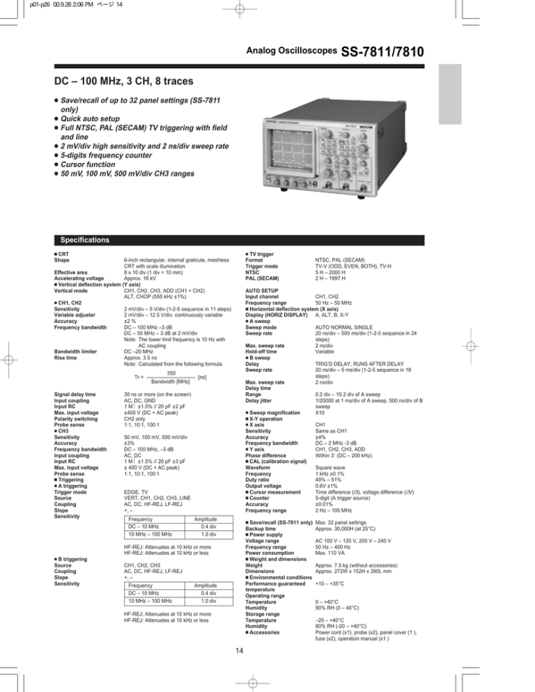 DC 100 MHz 3 CH 8 Traces