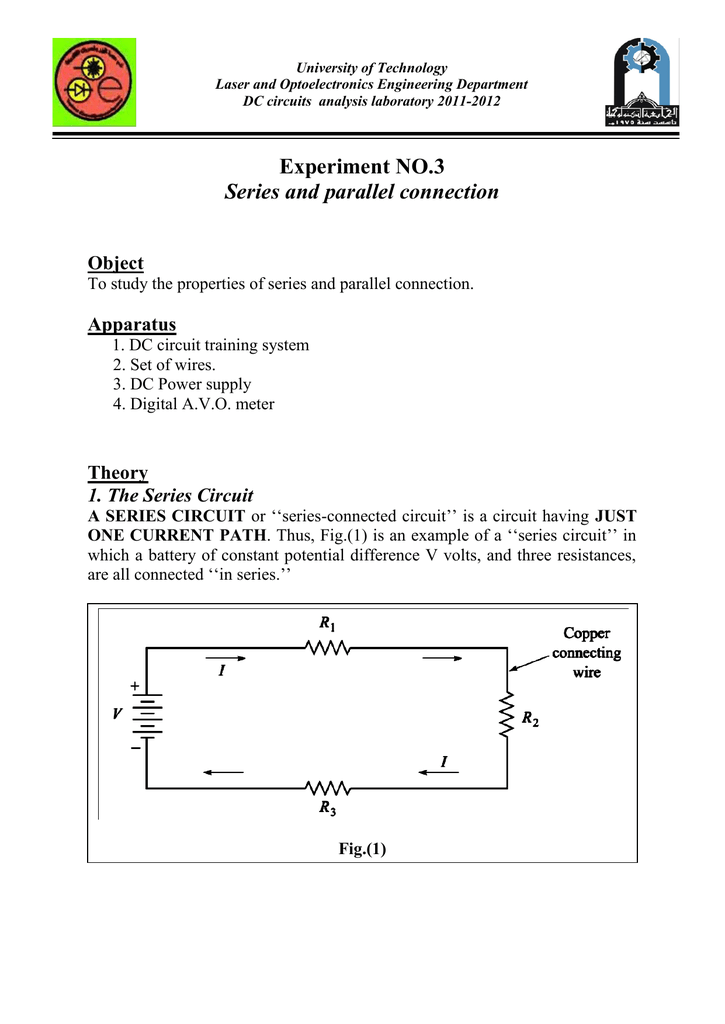 Series And Parallel Circuit Lab Activity Circuit Diagram