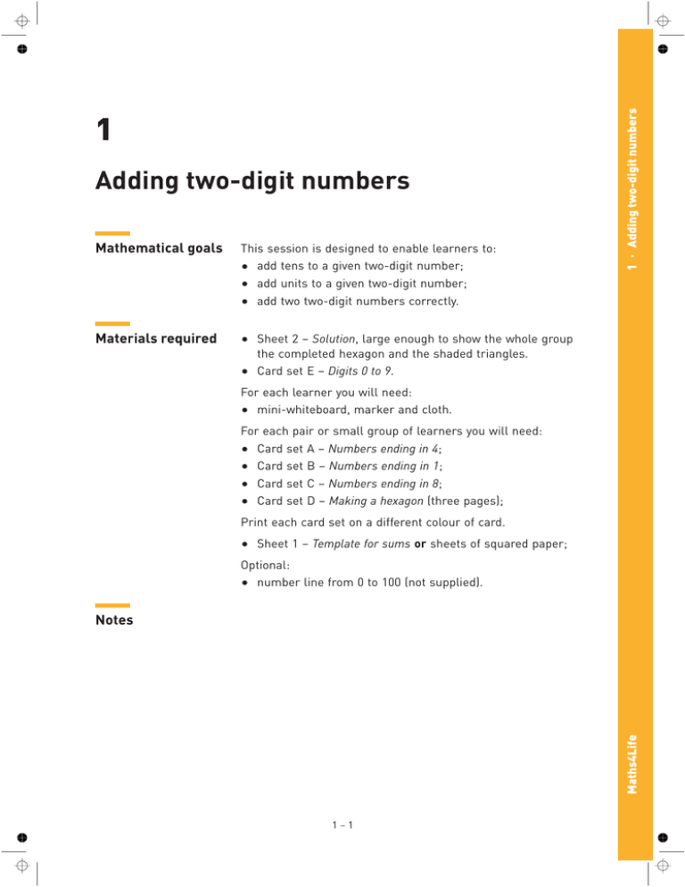 Adding Two digit Numbers