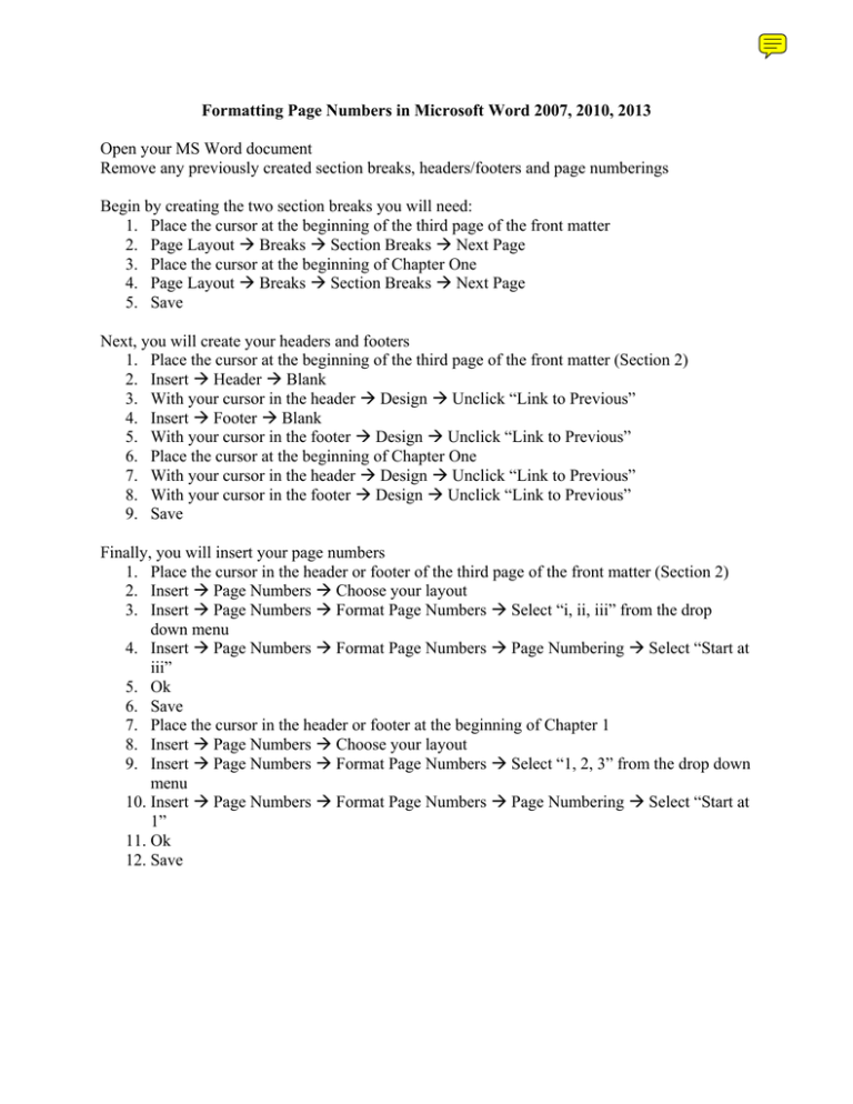 How Do I Format Page Numbers In Word 2007 Kurtlinx