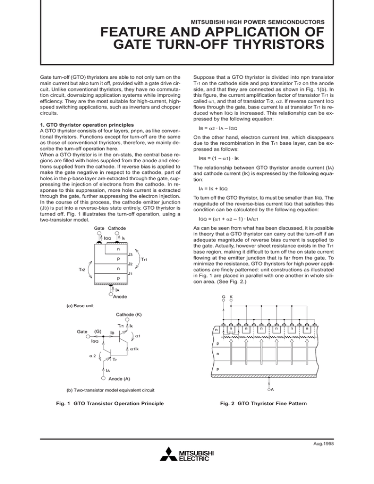 GTO Thyristor Features & Applications - Mitsubishi Semiconductors