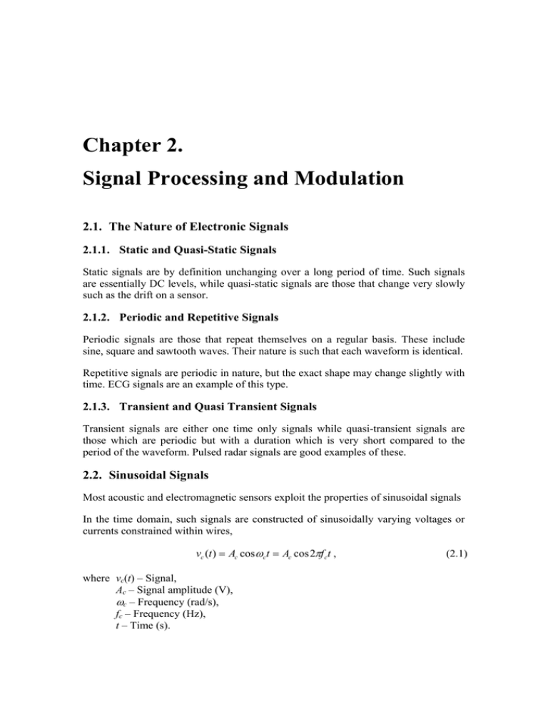 Chapter 2. Signal Processing and Modulation