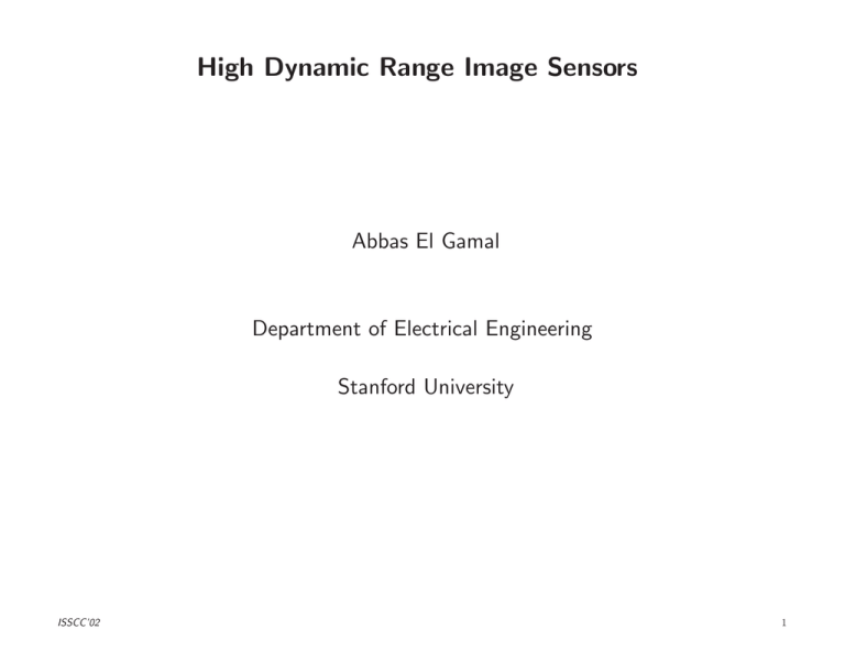 High Dynamic Range Image Sensors