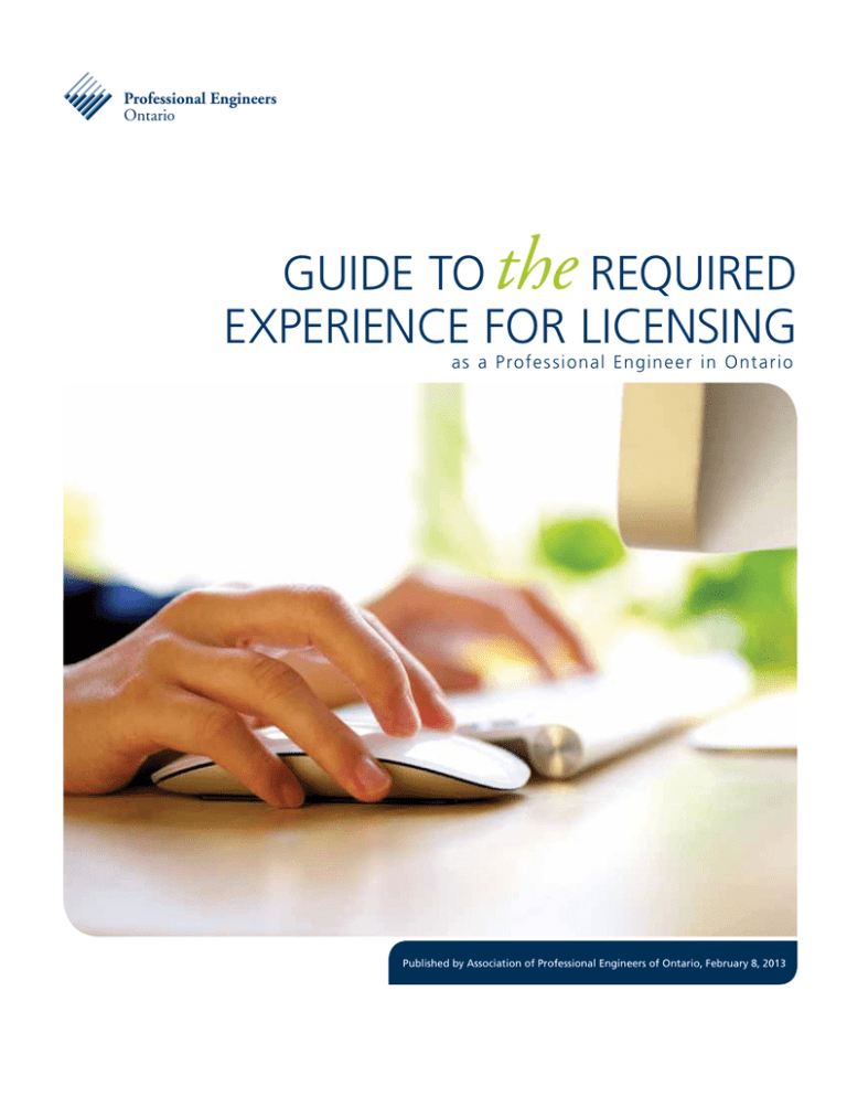 PEO Guide: Engineering Experience for Licensing in Ontario