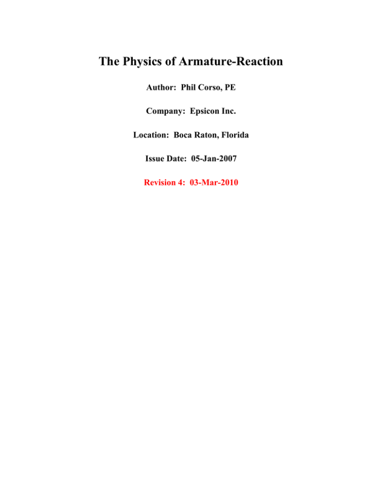 The Physics of Armature-Reaction