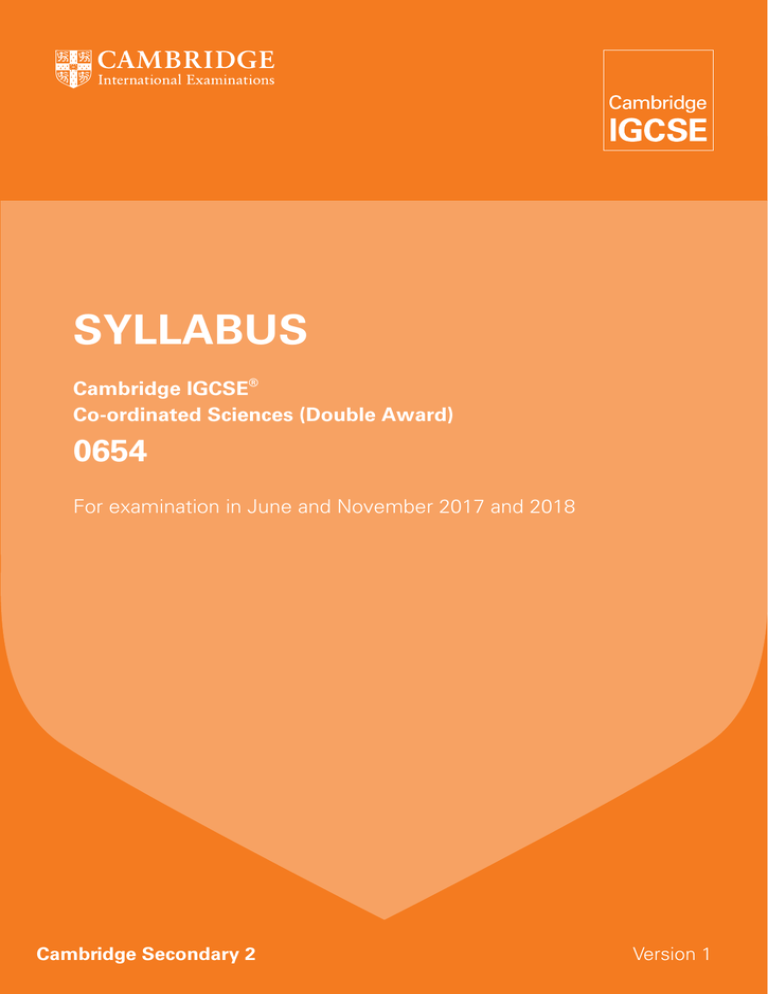 SyllabuS Cambridge International Examinations SyllabuS Cambridge International Examinations