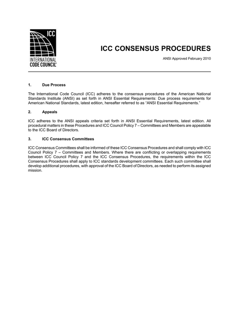 Standards Consensus Committee Procedures