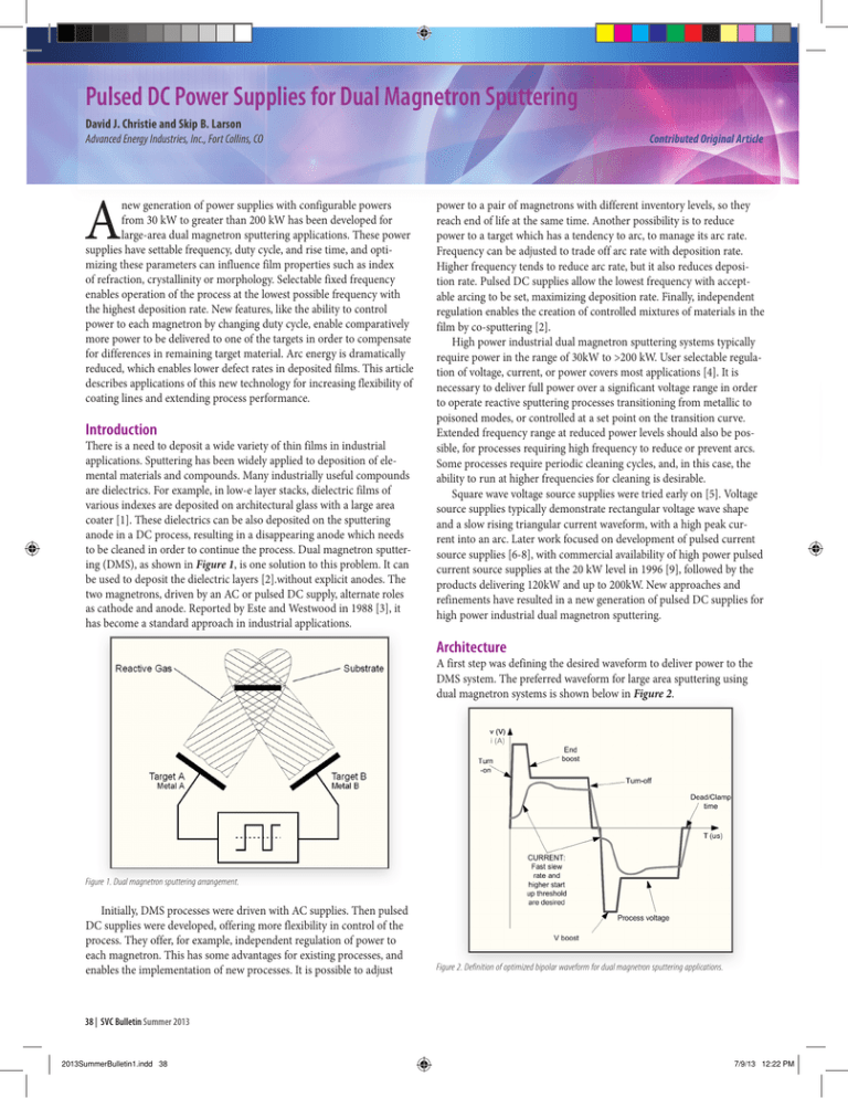 Pulsed DC Power Supplies for Dual Magnetron
