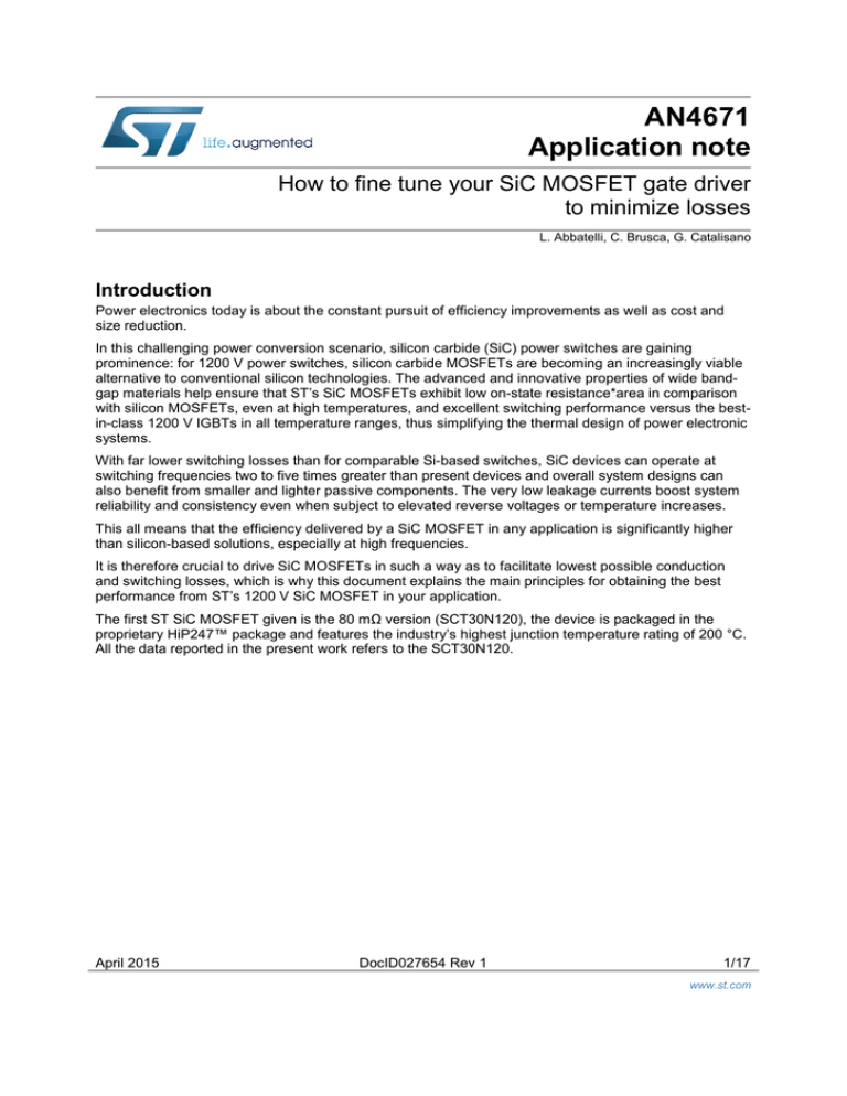 SiC MOSFET Gate Driver Tuning for Minimal Losses