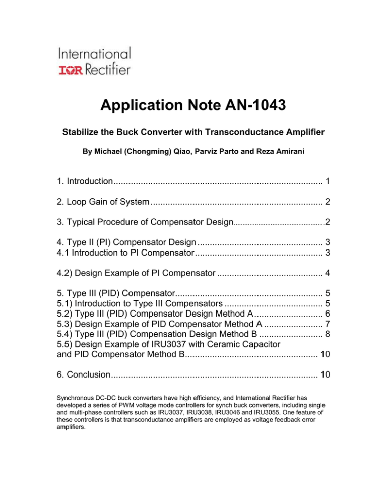 Stabilize the Buck Converter with Transconductance Amplifier