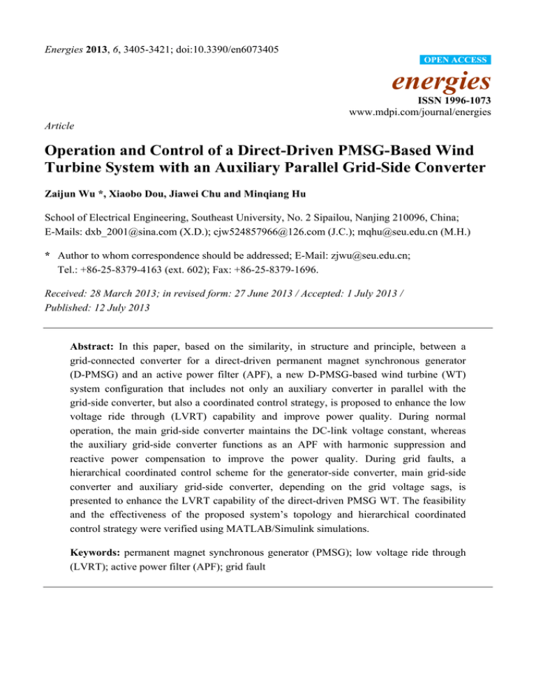 Operation and Control of a Direct-Driven PMSG