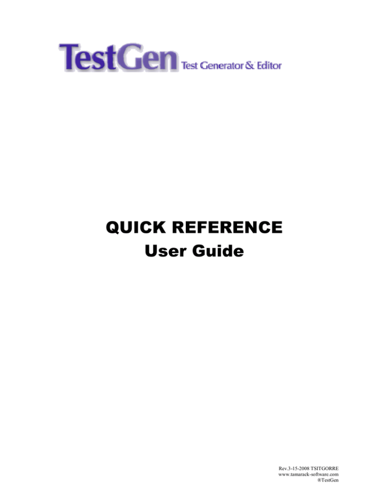 The Quick Reference Guide PDF 