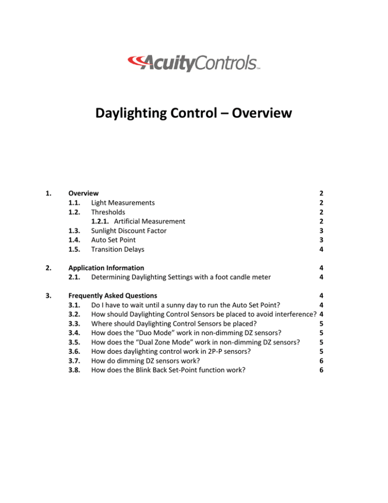 Daylighting Control White Paper