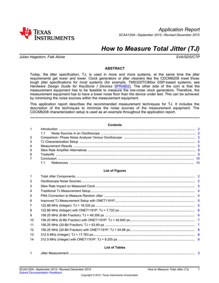 How To Measure Total Jitter TJ Rev A How To Measure Total Jitter TJ Rev A