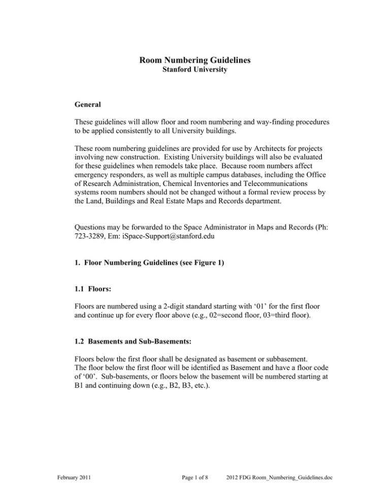 Room Numbering Guidelines - Maps and Records