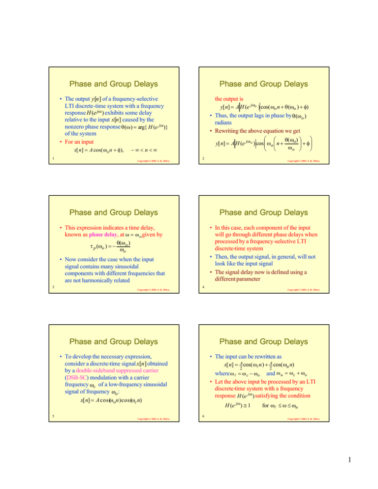 Phase And Group Delays