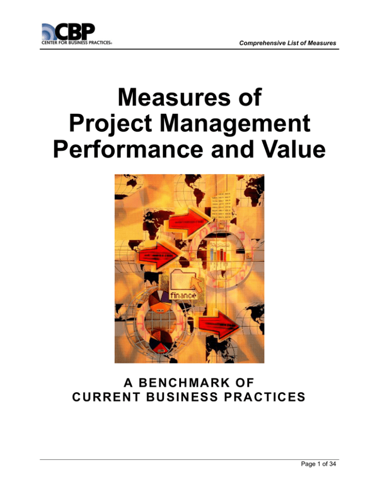 Measures Of Project Management Performance And