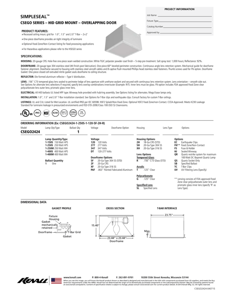Spec Sheet