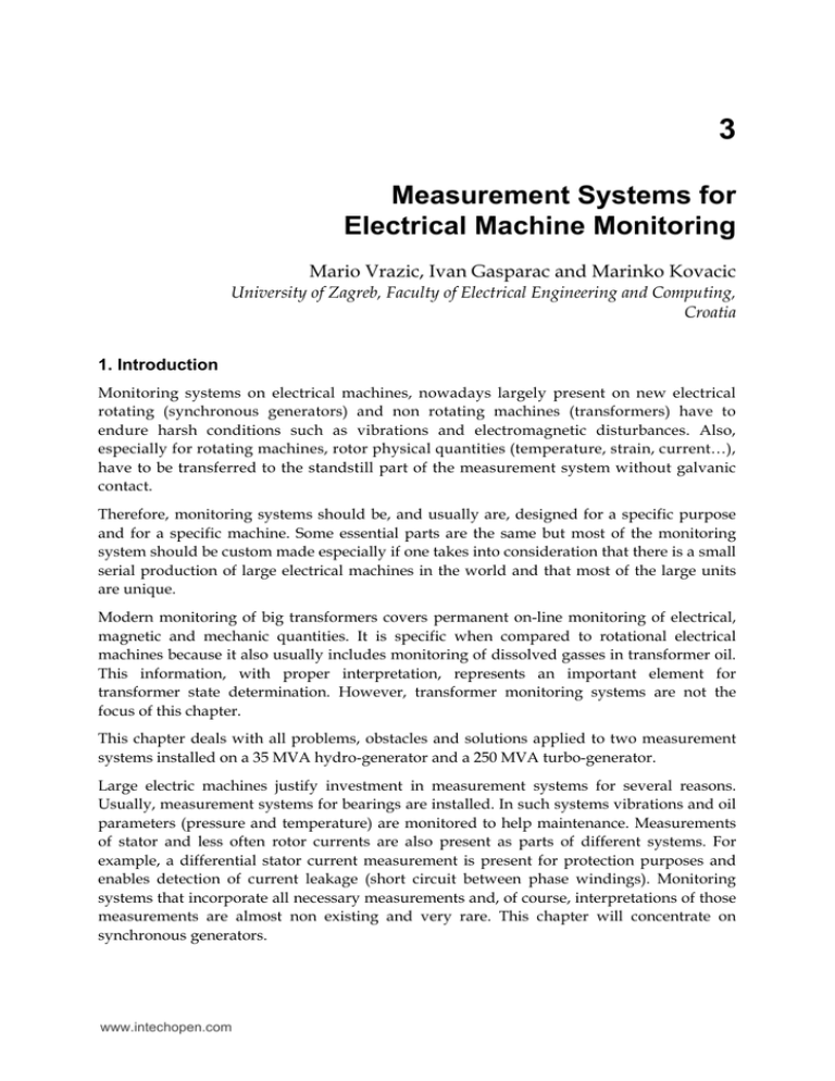 Measurement Systems for Electrical Machine Monitoring