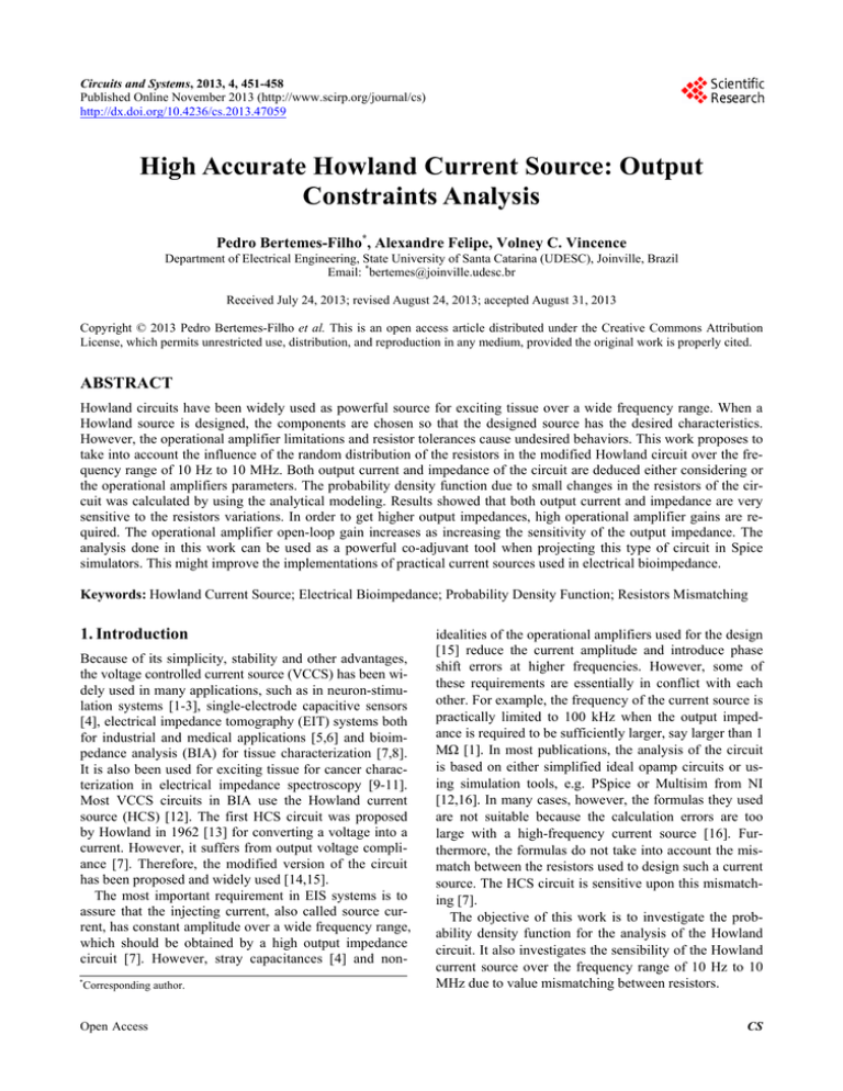 Howland Current Source: Output Constraints Analysis