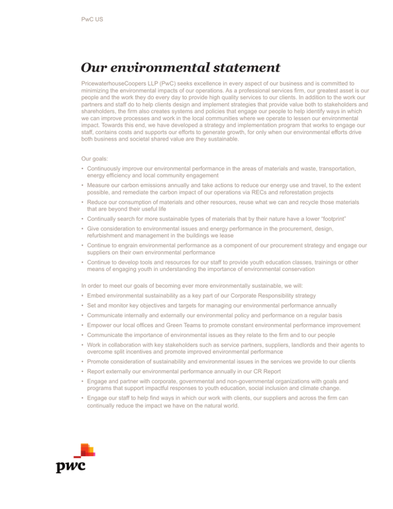 Environmental Statement Environmental Statement