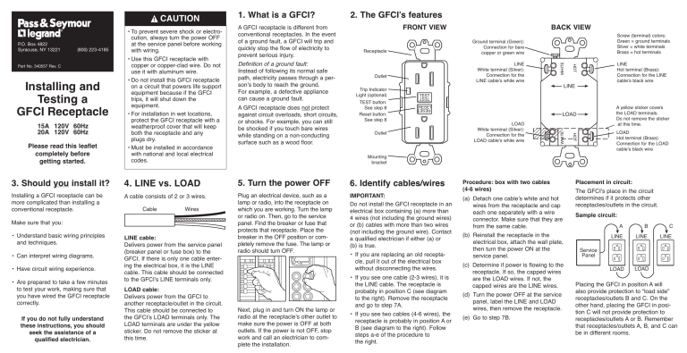 GFCI Receptacle Installation & Testing Guide