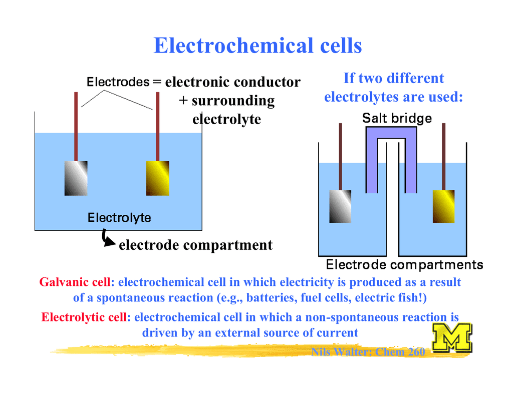 Electrochemical Cells Electrochemical Cells