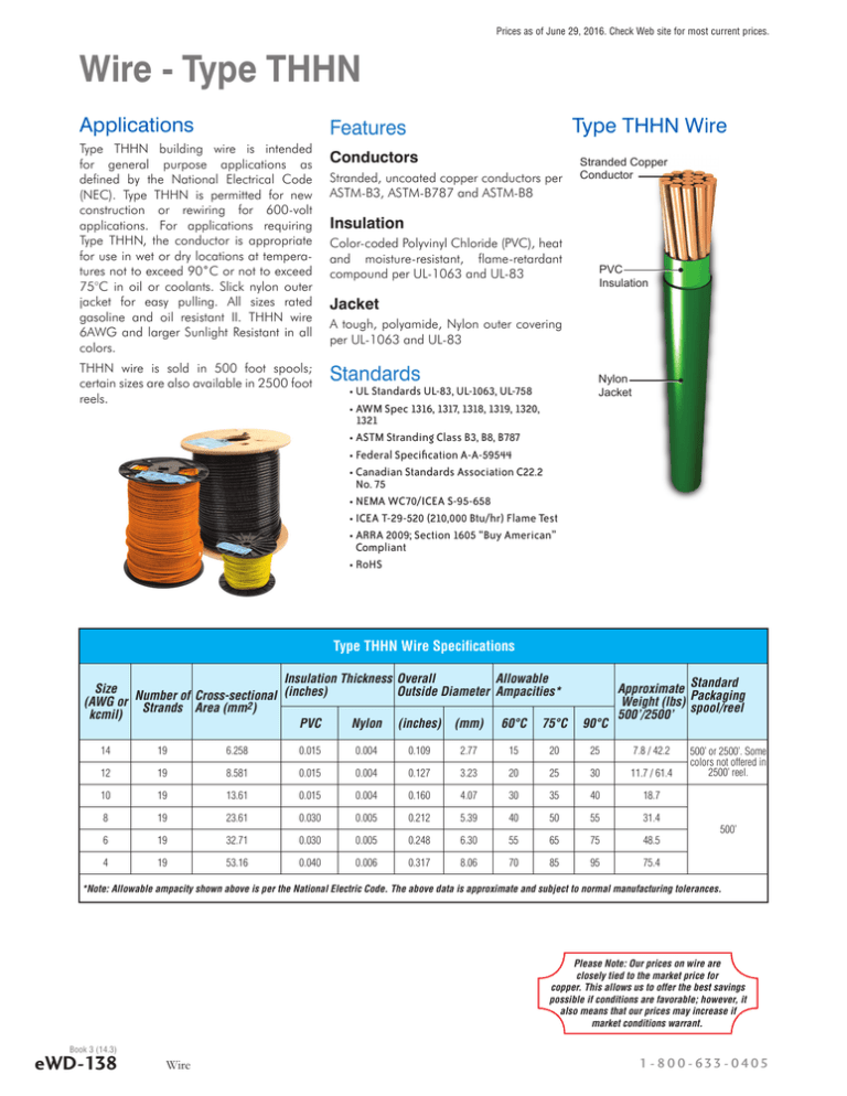 THHN Type Wire AutomationDirect THHN Type Wire AutomationDirect