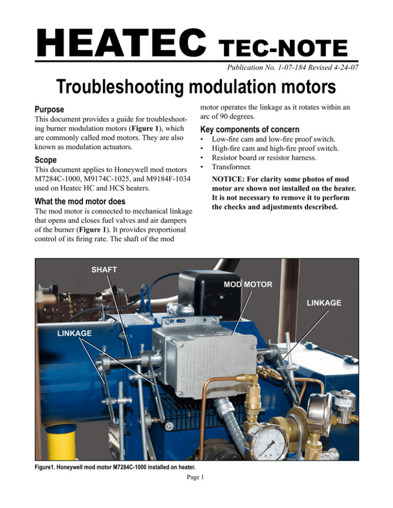 Honeywell modulation motors