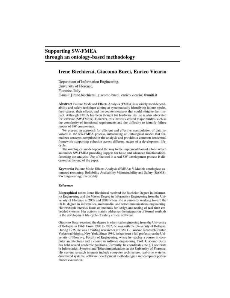 Supporting SW-FMEA through an ontology