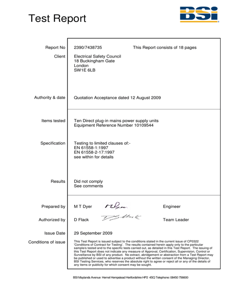 Chargers - Electrical Safety First