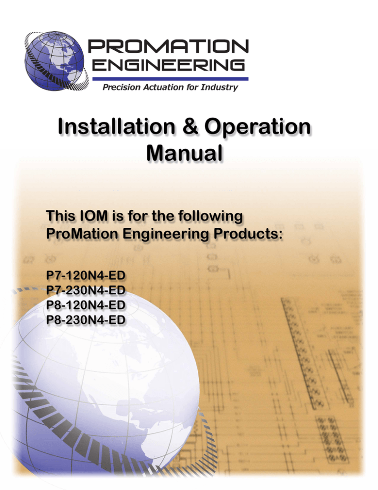 P7 120/230 VAC On/Off Ext. Duty IOM