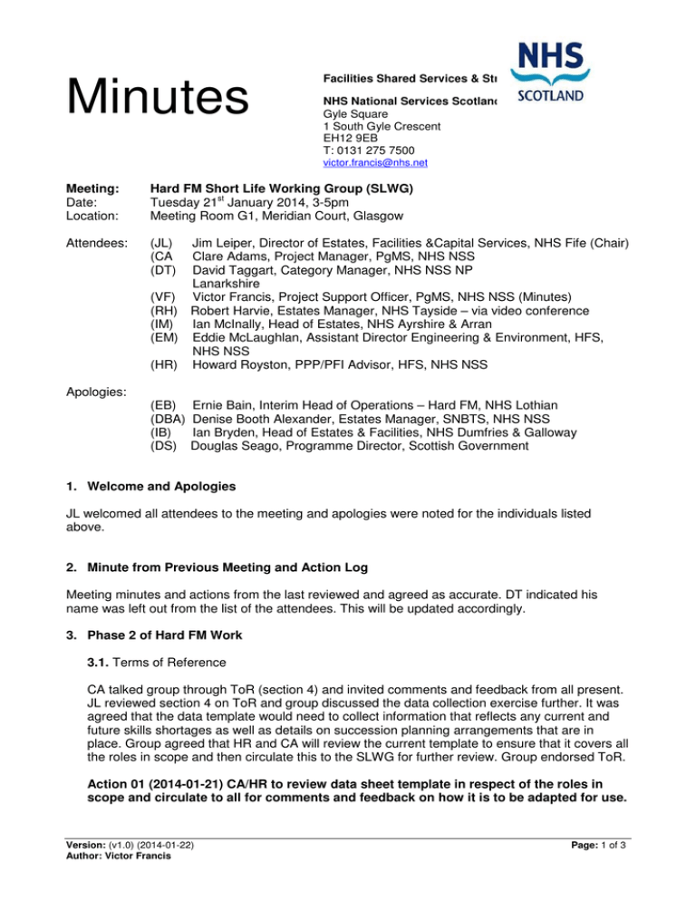 Minutes and Action Log