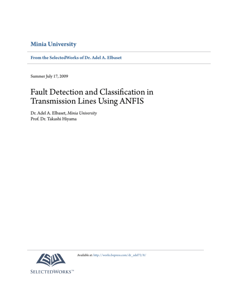 Fault Detection And Classification In Transmission Lines Using Anfis