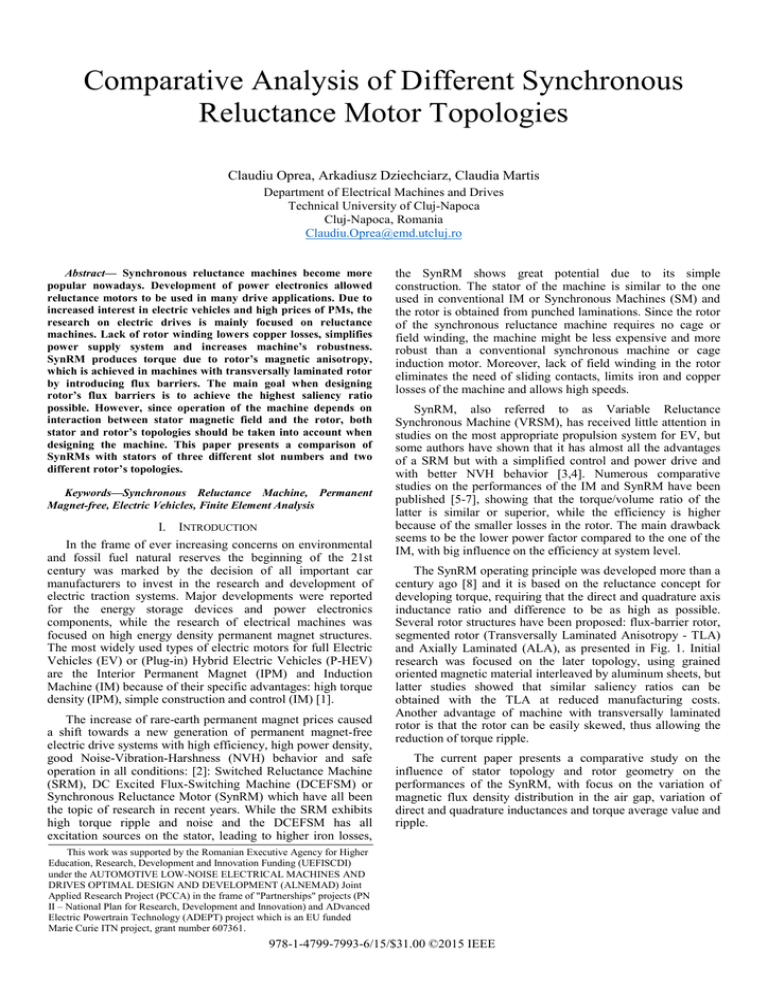 Comparative Analysis Of Different Synchronous Reluctance Motor