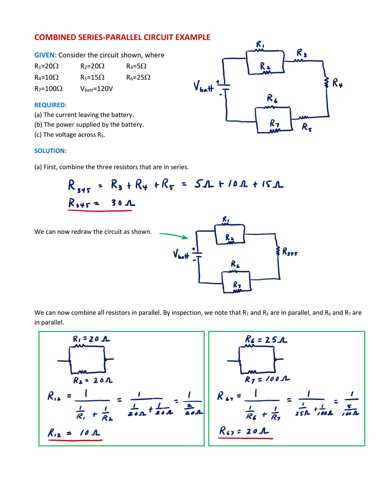 Series And Parallel Circuits Combined Examples