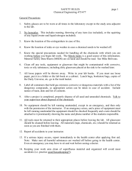 Laboratory Safety Checklist