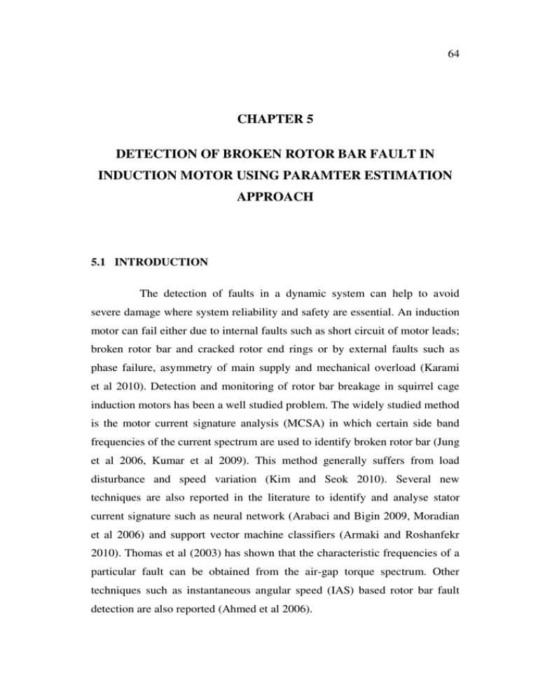 Chapter 5 Detection Of Broken Rotor Bar Fault In