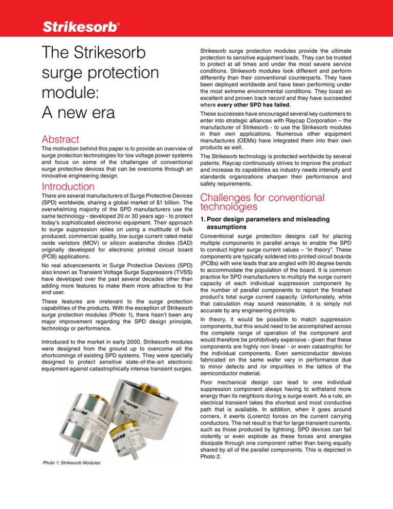 The Strikesorb surge protection module: A new era