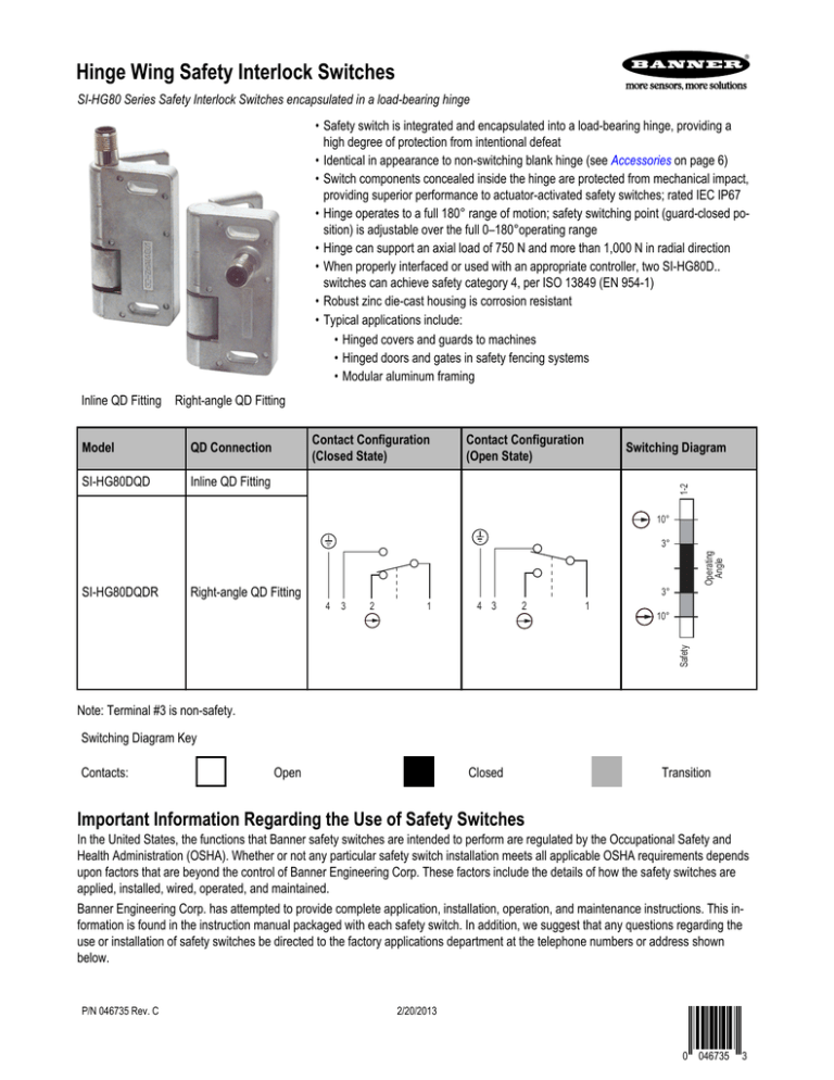 Hinge Wing Safety Interlock Switches
